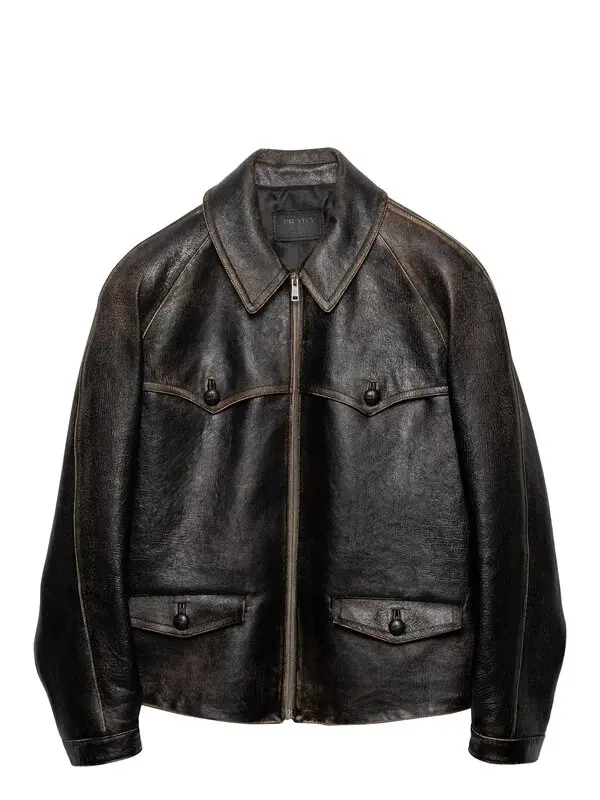 Prada Goatskin Collared Jacket - Black