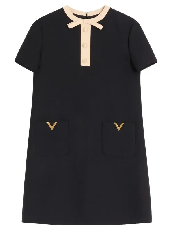 Valentino Garavani Wool And Silk Blend Dress - Black