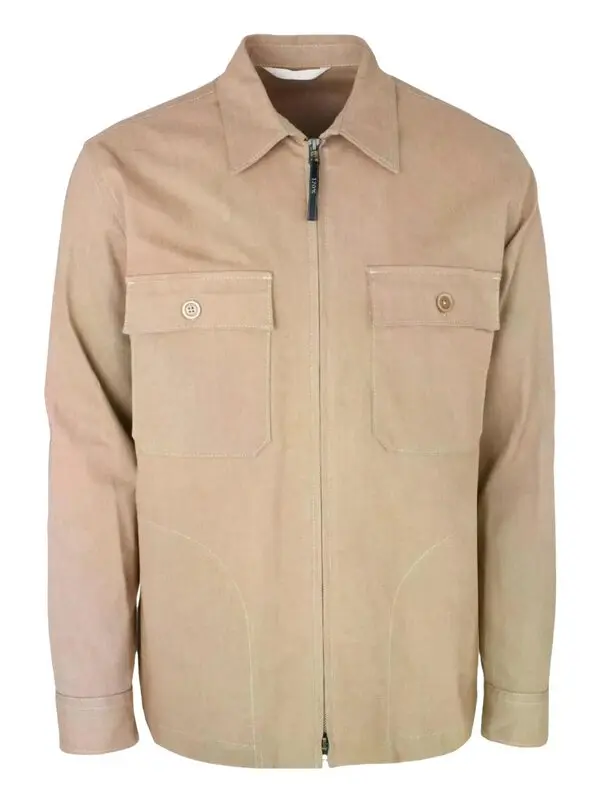 120% Lino Pocket Zip Jacket - Neutrals