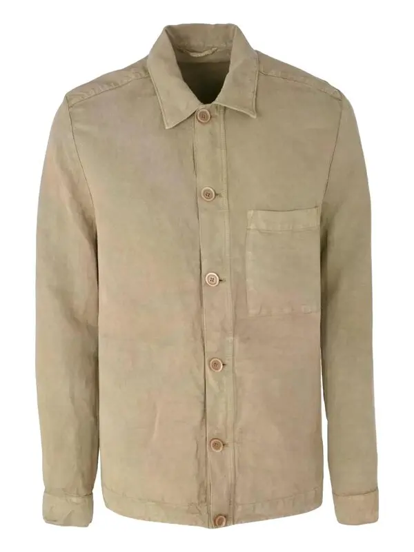 120% Lino Buttoned Pocket Jacket - Neutrals