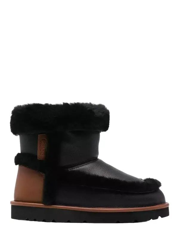 Chloé Dolcie Shearling-trimmed Leather Boots - Black