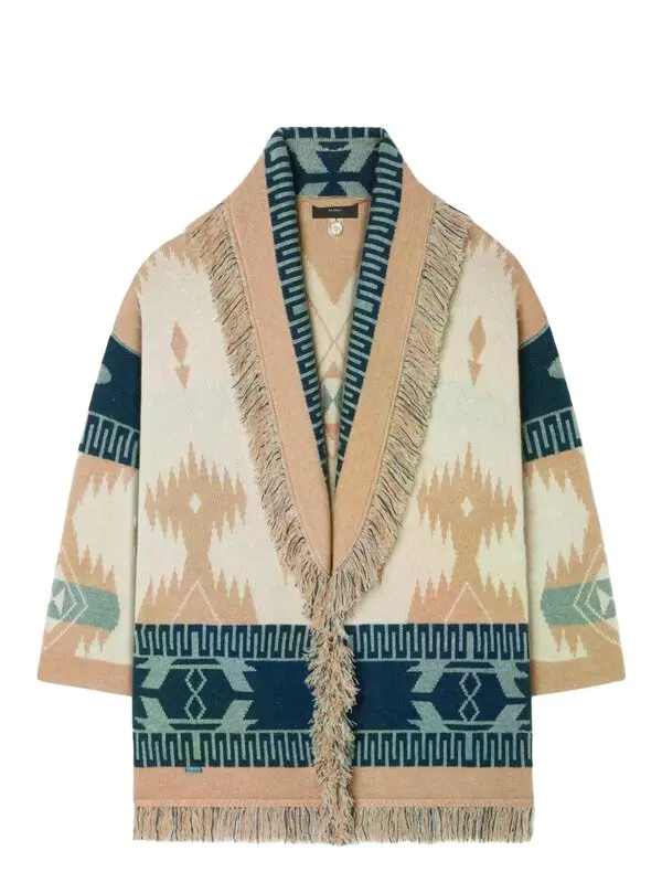 Alanui Icon Jacquard Fringed Cardigan - Neutrals