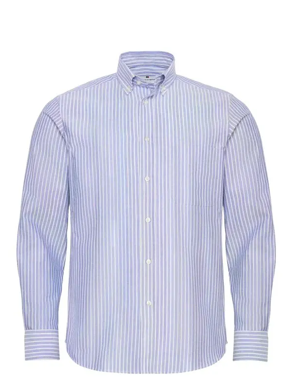 LOJA DAS MEIAS Striped-pattern Button Shirt - Blue