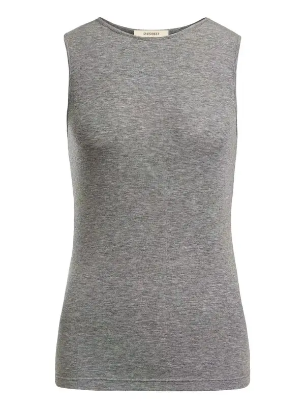 12 STOREEZ Crew-neck Tank Top - Grey