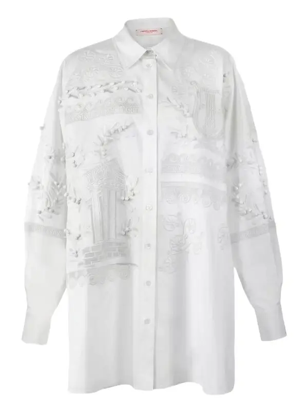 Carolina Herrera Embroidered Oversized Shirt - White