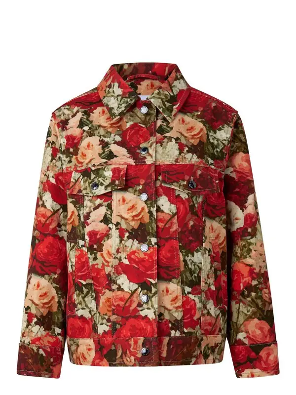 Bogner Jaclyn Floral Denim Jacket - Red/green