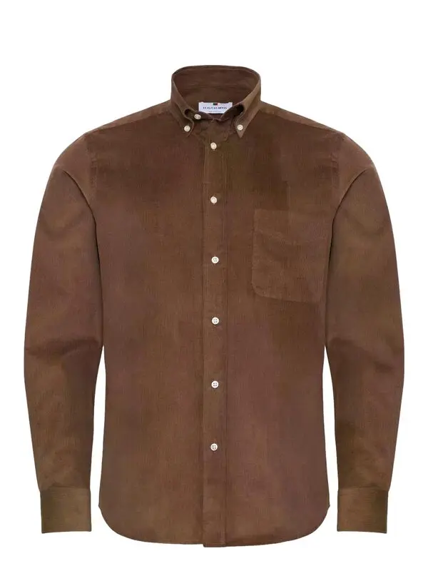 LOJA DAS MEIAS Button-fastening Corduroy Shirt - Brown