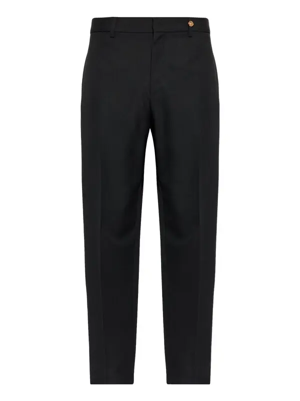 Versace Wool Pleated Trousers - Black