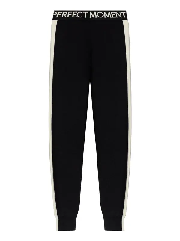 Perfect Moment Wool Trousers With Logo - Black