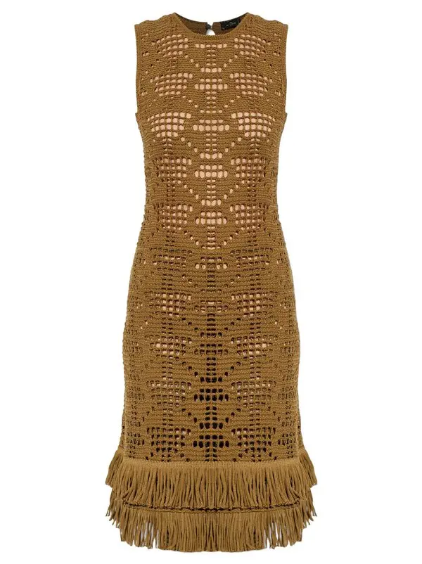 Etro Crochet Knit Mini Dress - Green