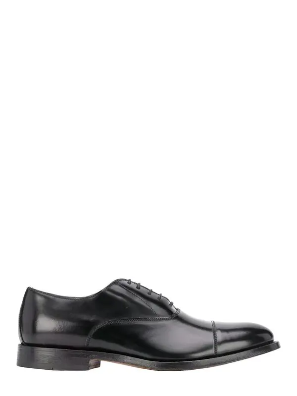 DELL'OGLIO Leather Derby Lace-up Shoes - Black