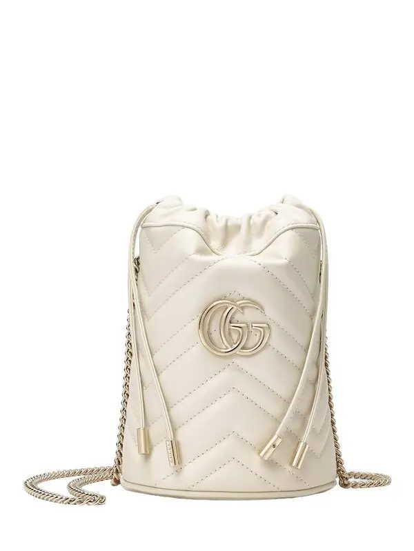 Gucci Gg Marmont Small Bucket Bag - White