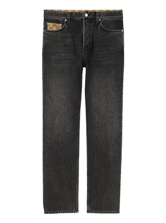 Gucci Washed Cotton Denim Pant - Black