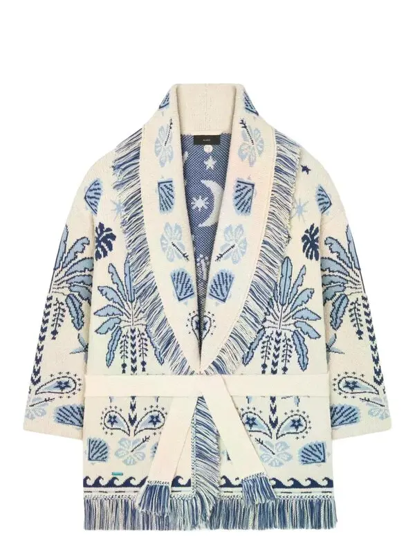 Alanui Echoes Of The Island Belted Cardigan-coat - Neutrals
