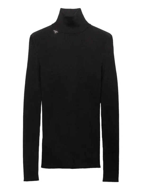 Prada Ribbed Turtleneck Sweater - Black