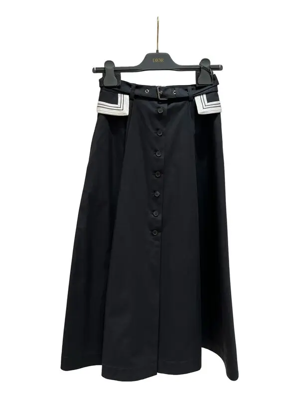 Dior Belted Skirt - Black