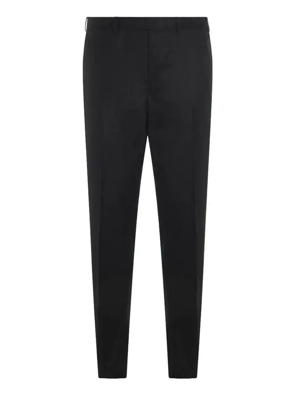 Zegna Wool Straight Leg Trousers - Grey
