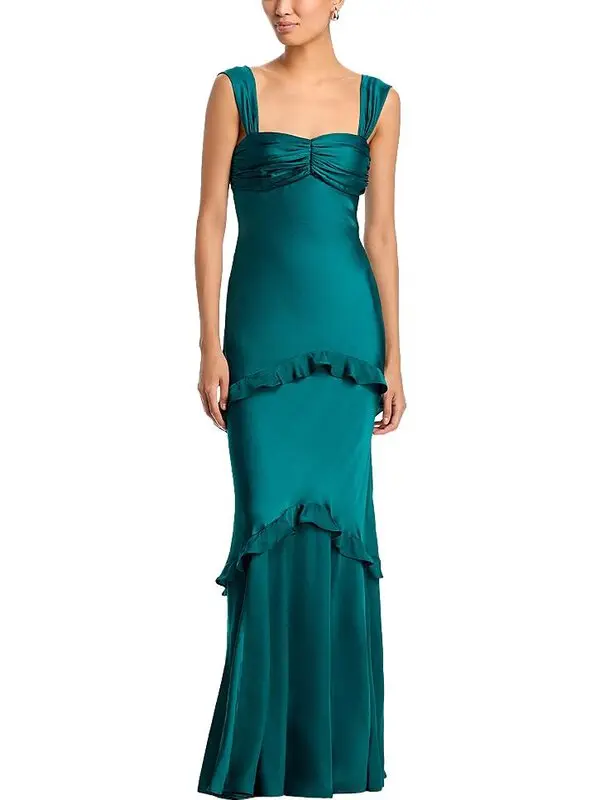 Saloni Selma Dress - Midnight Green