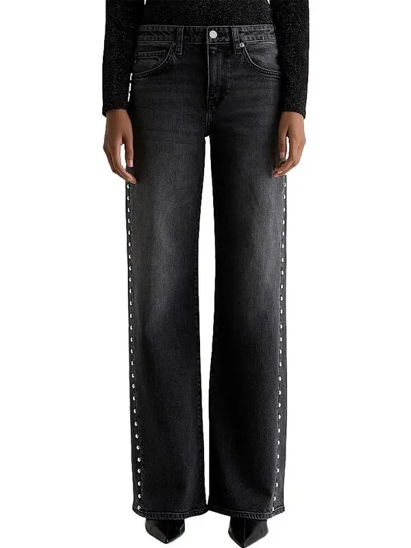 Ag Adria Studded Wide Leg Jeans - Immensity