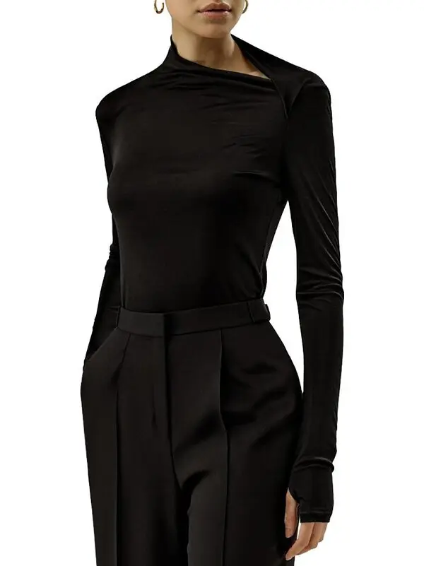 Lilysilk Slim Fitted Long Sleeve Top - Black