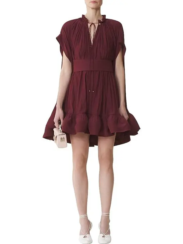 LANVIN Short Charmeuse Dress - Burgundy