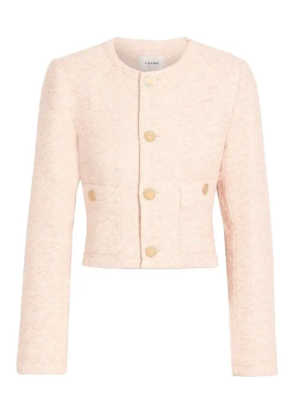 FRAME Cotton-blend Tweed Jacket - Blush