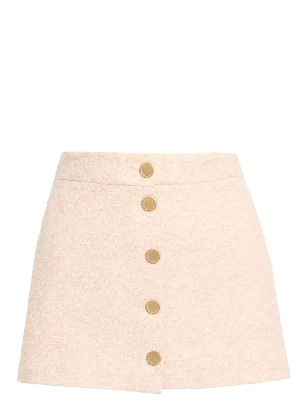 FRAME Cotton-blend Tweed Mini Skirt - Blush