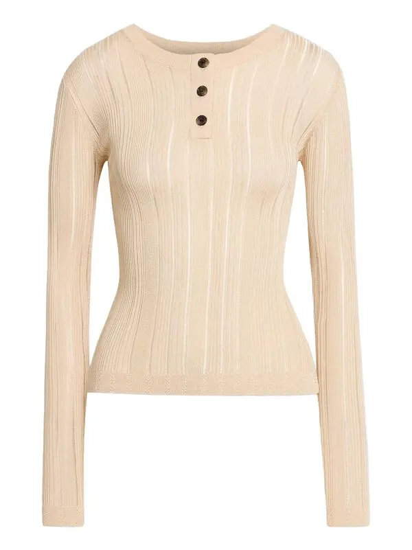 FRAME Ribbed-knit Top - Cream