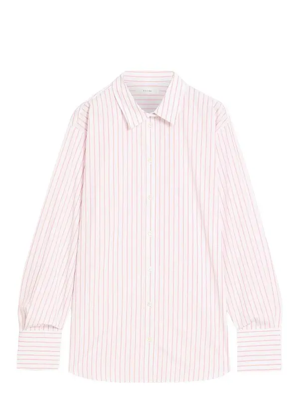 FRAME Oversized Striped Cotton-poplin Shirt - White