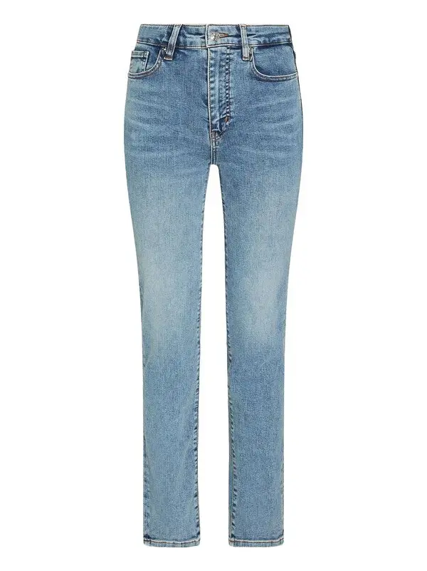 FRAME The Pencil High-rise Slim-leg Jeans - Light Denim