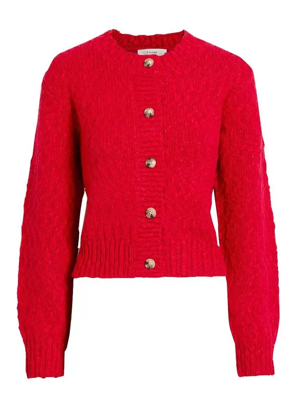 FRAME Wool-blend Cardigan - Red