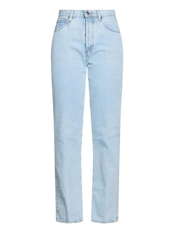 FRAME The Vertical High-rise Straight-leg Jeans - Light Denim