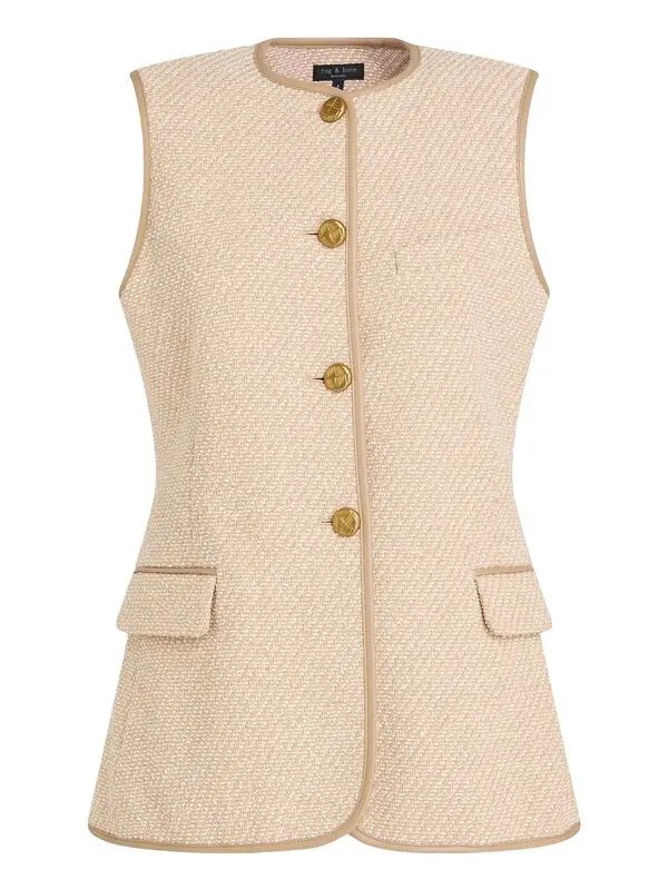 Rag & Bone Bartlet Cotton-blend Tweed Vest - Beige