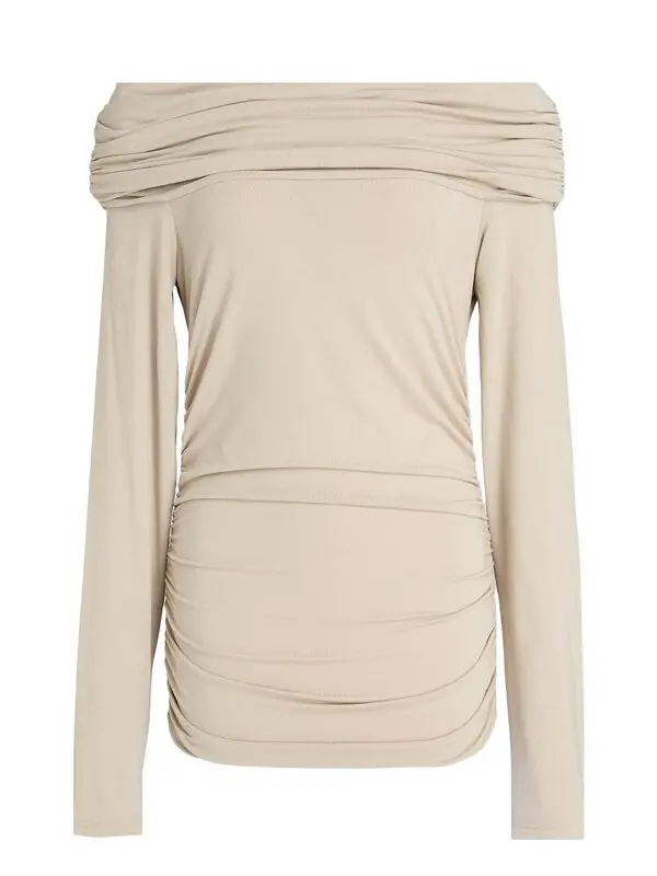 Rag & Bone Luca Off-the-shoulder Stretch-modal Top - Stone
