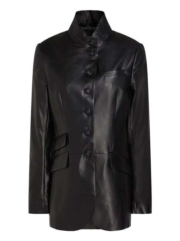 Rag & Bone Slade Leather Blazer - Black