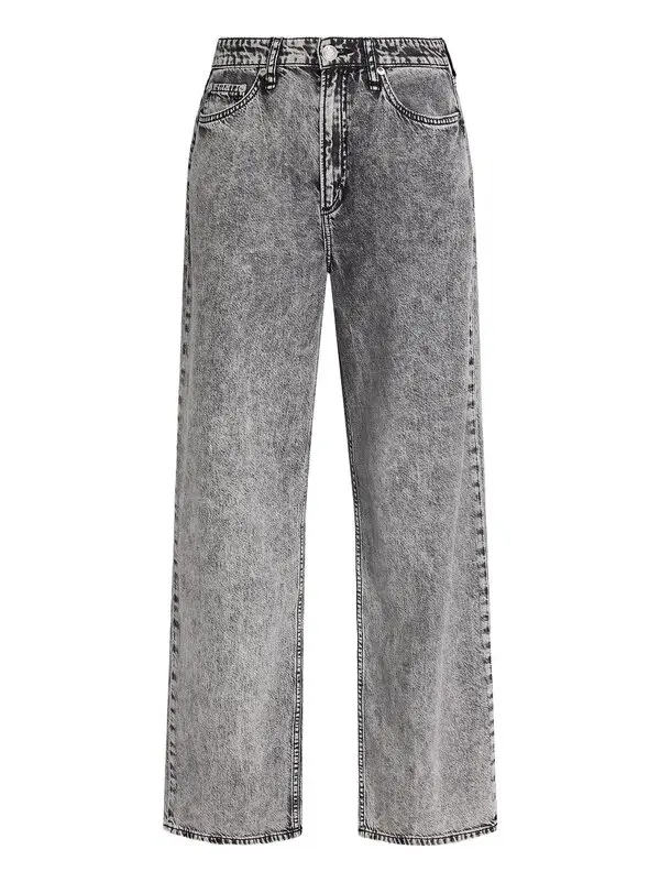 Rag & Bone Logan Acid Wash Wide-leg Jeans - Gray