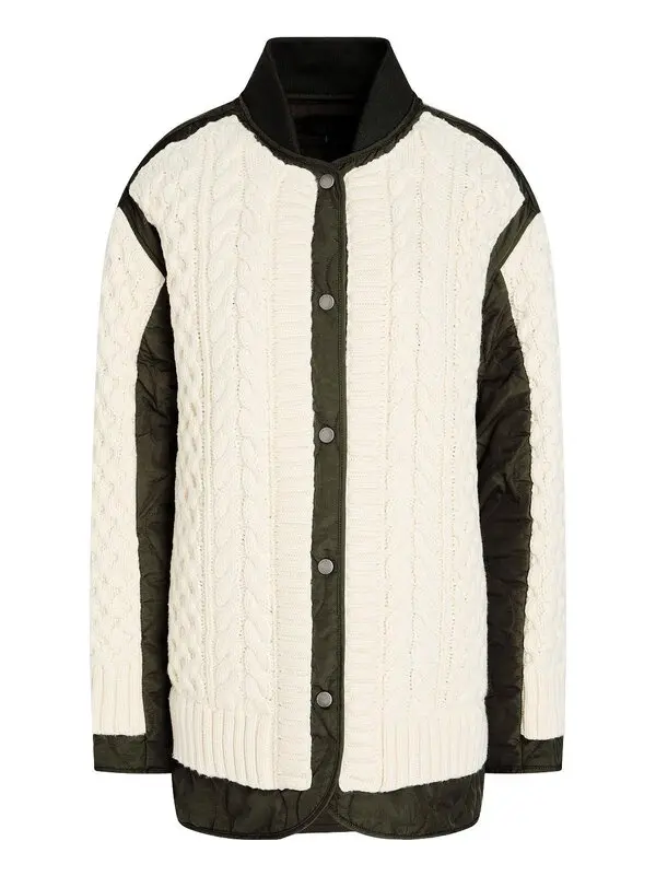 Rag & Bone Winnie Shell-paneled Cable-knit Jacket - Ivory