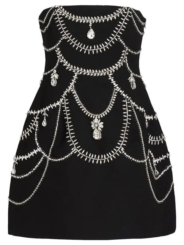 Simkhai Arta Strapless Crystal-embellished Mini Dress - Black