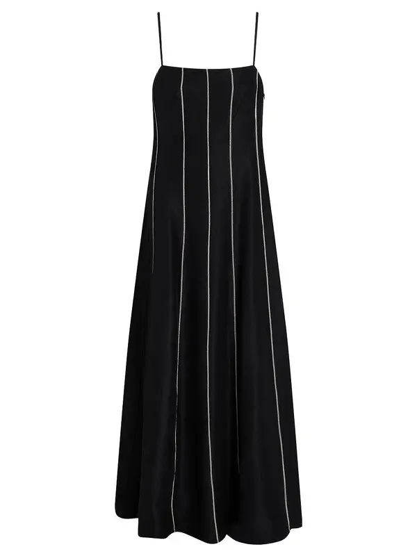 Rag & Bone Kennedy Bead-embellished Crepe Maxi Dress - Black