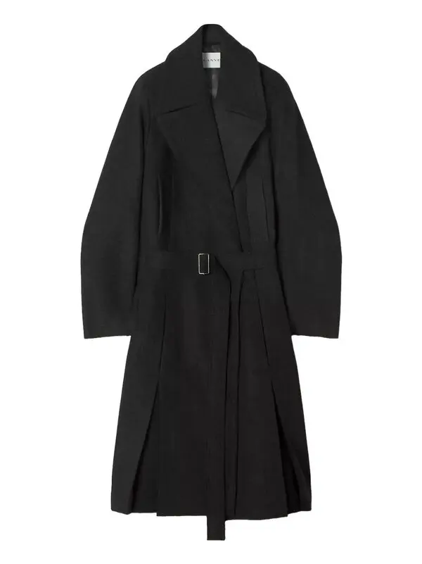 LANVIN Belted Wool Coat - Black