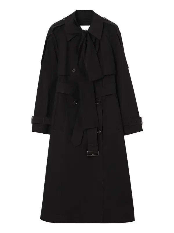 Burberry Long Canvas Trerose Trench Coat - Black