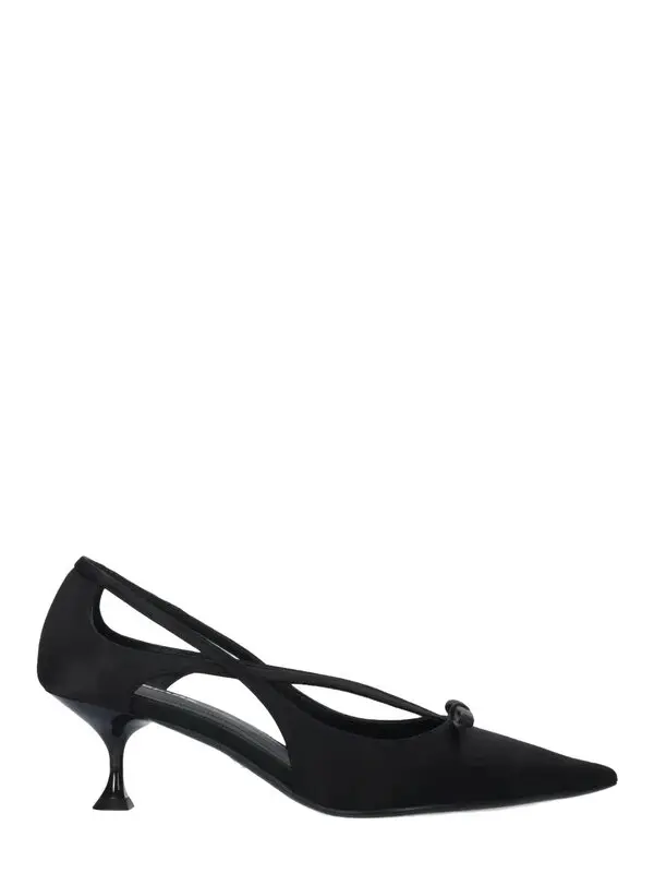 Lola Cruz 55mm Tina Bow Pumps - Black