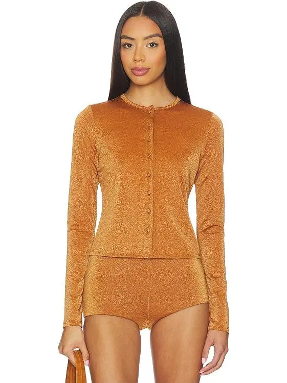 AFRM Linda Metallic Top - Bronze