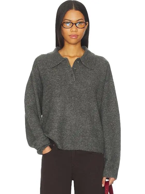 LOVERS AND FRIENDS Ivy Polo Sweater - Charcoal
