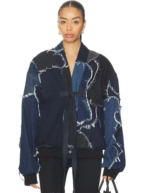 UPRISERS Camo Bomber Jacket - Denim Multi