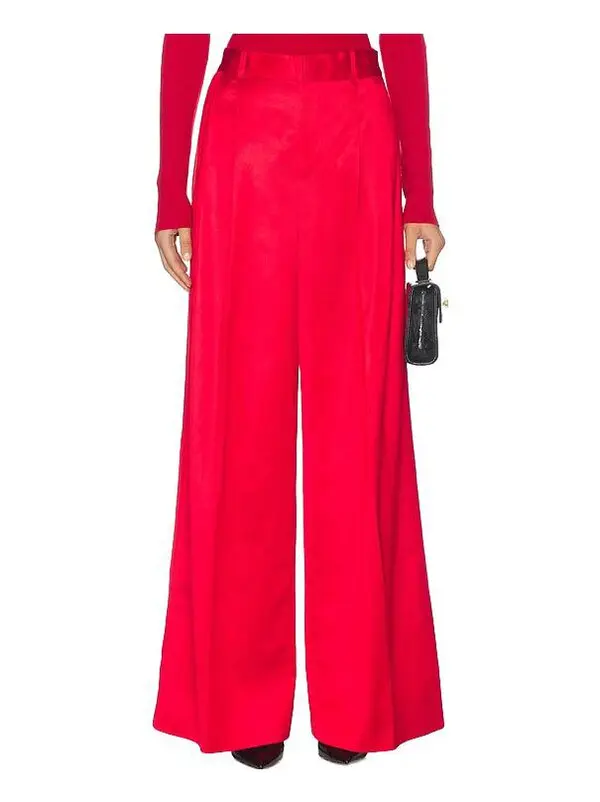 Polo Ralph Lauren Pleated Satin Wide Leg Pant - Rl 2000 Red