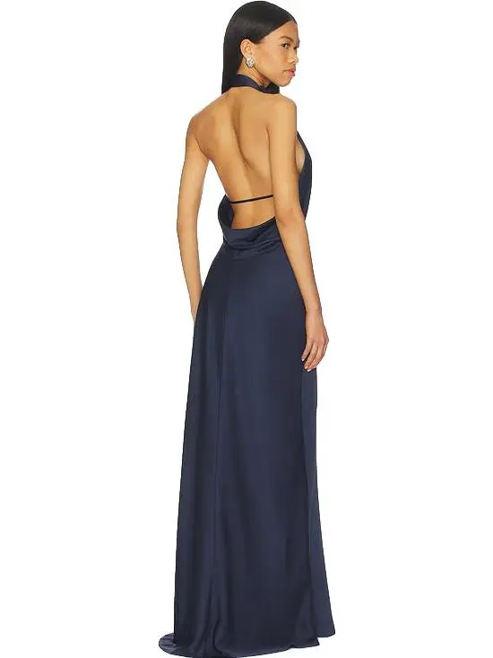 Simkhai Reannon Draped Gown - Midnight