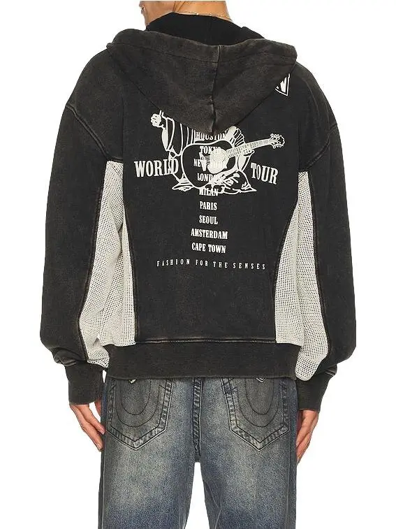True Religion Zip Up Hoodie - Jet Black