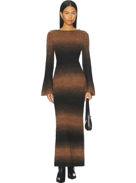 THE WOLF GANG Soraya Maxi Dress - Chocolate