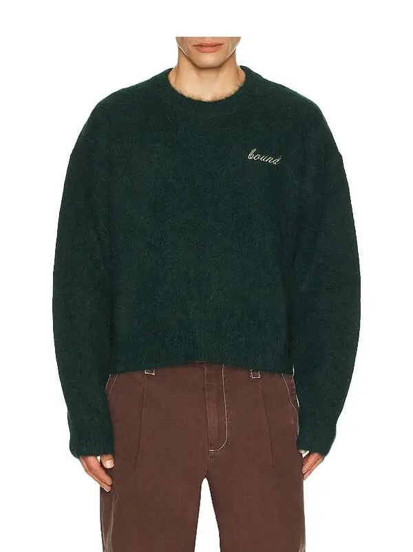 BOUND Dexter Cropped Knit Sweater - Forest Green